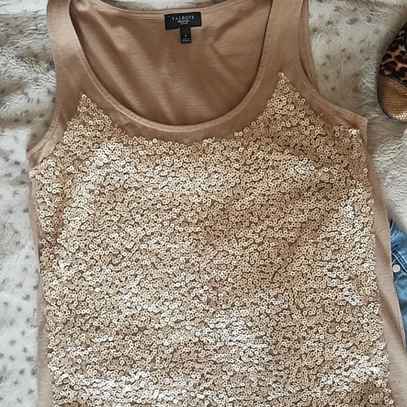 Talbots | Tops | Talbots Sequin Scoopneck Tank | Poshmark